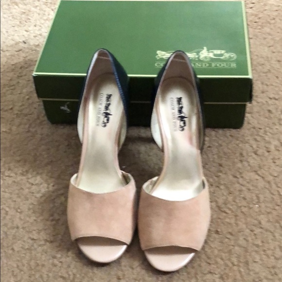 Shoes | Two Toned Peep Toe Heels | Poshmark